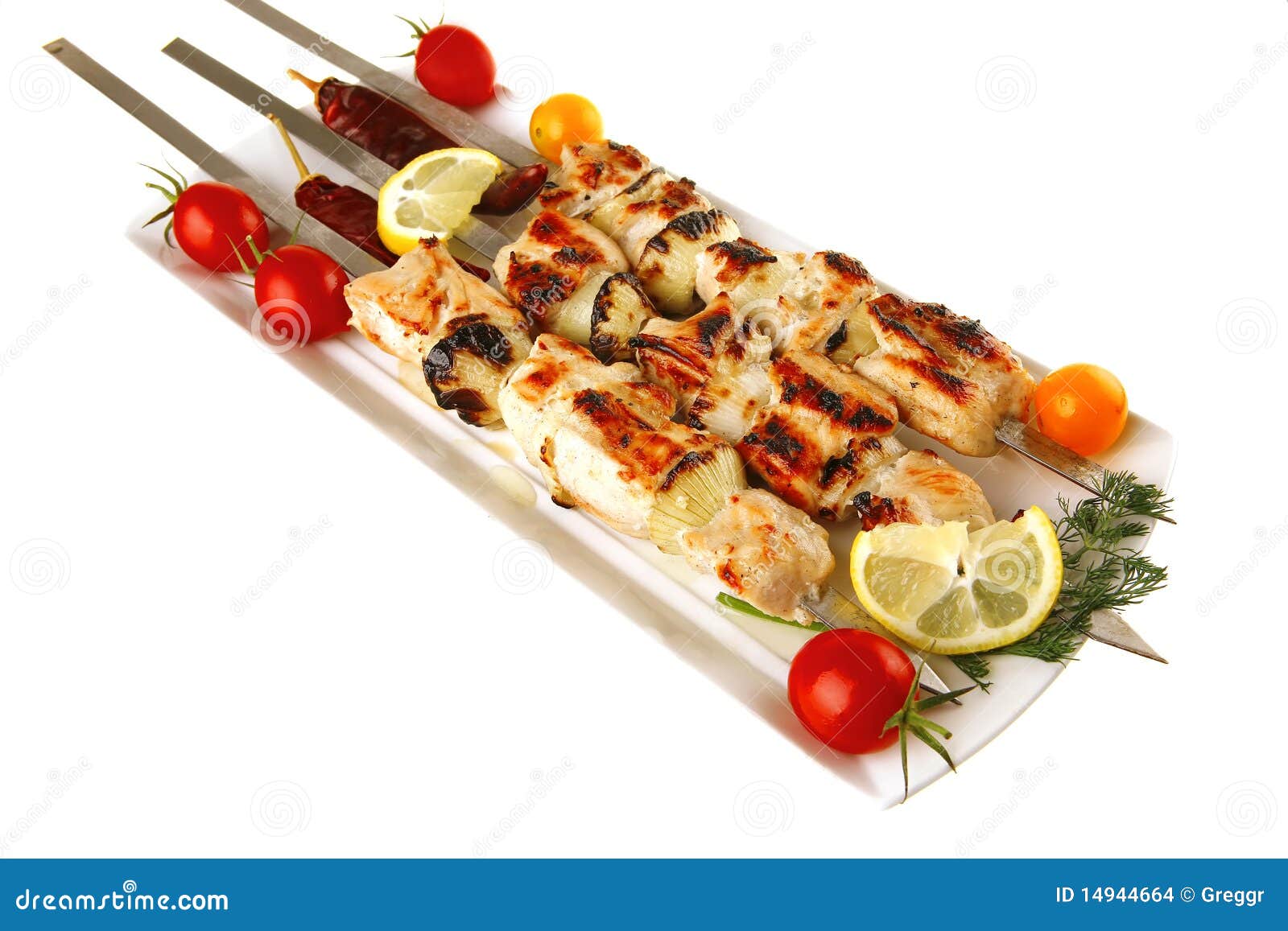 Grilled shish kebab stock photo. Image of onion, barbecue - 14944664