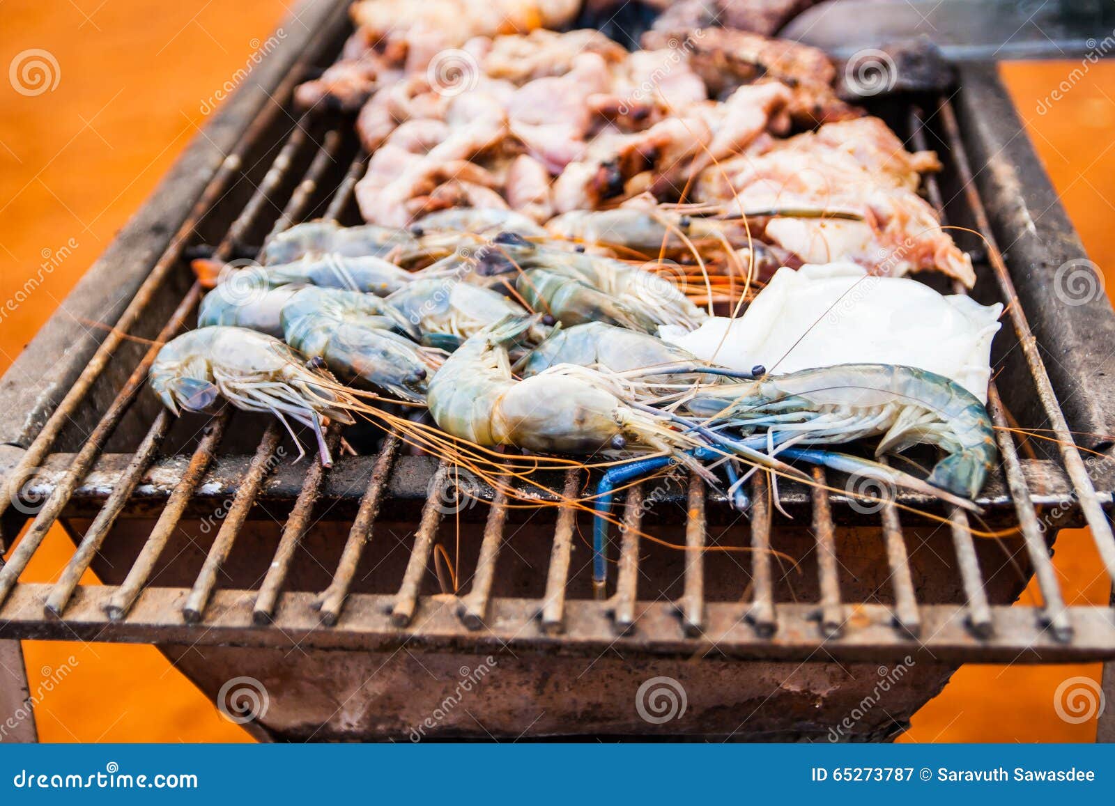 Grilled Shrimp on the Flaming Stock Image - Image of party, gourmet ...