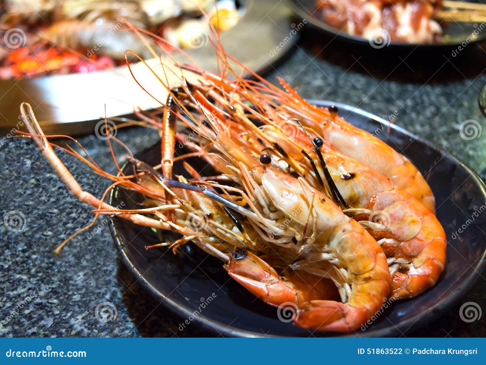 Grilled Shrimp stock photo. Image of appetizer, health - 51863522