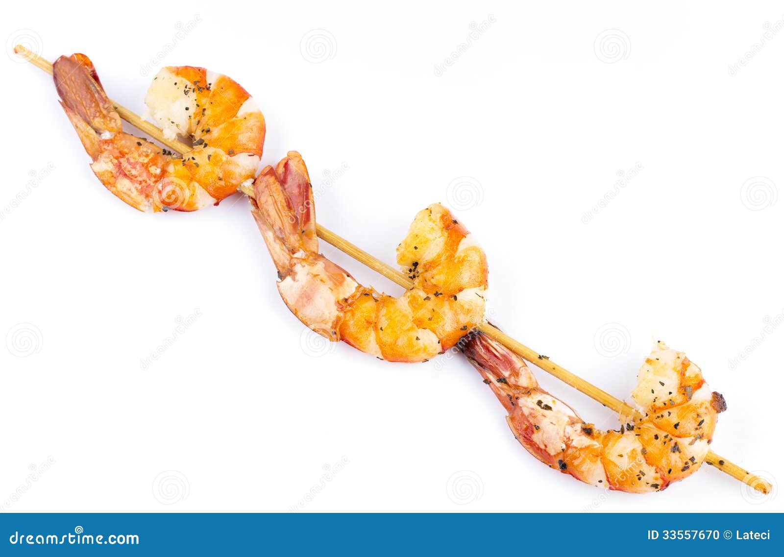 Grilled shrimp on stick stock photo. Image of meat, lunch - 33557670