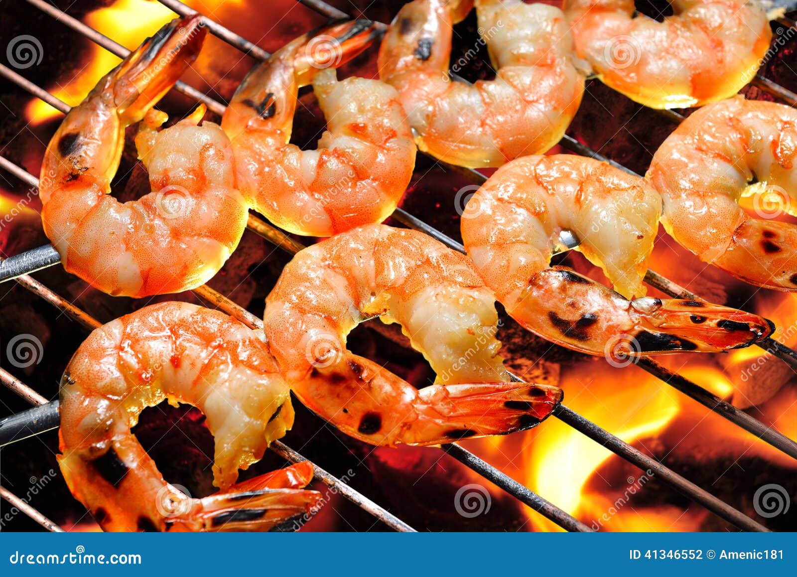 Grilled shrimps stock photo. Image of gourmet, roast - 41346552