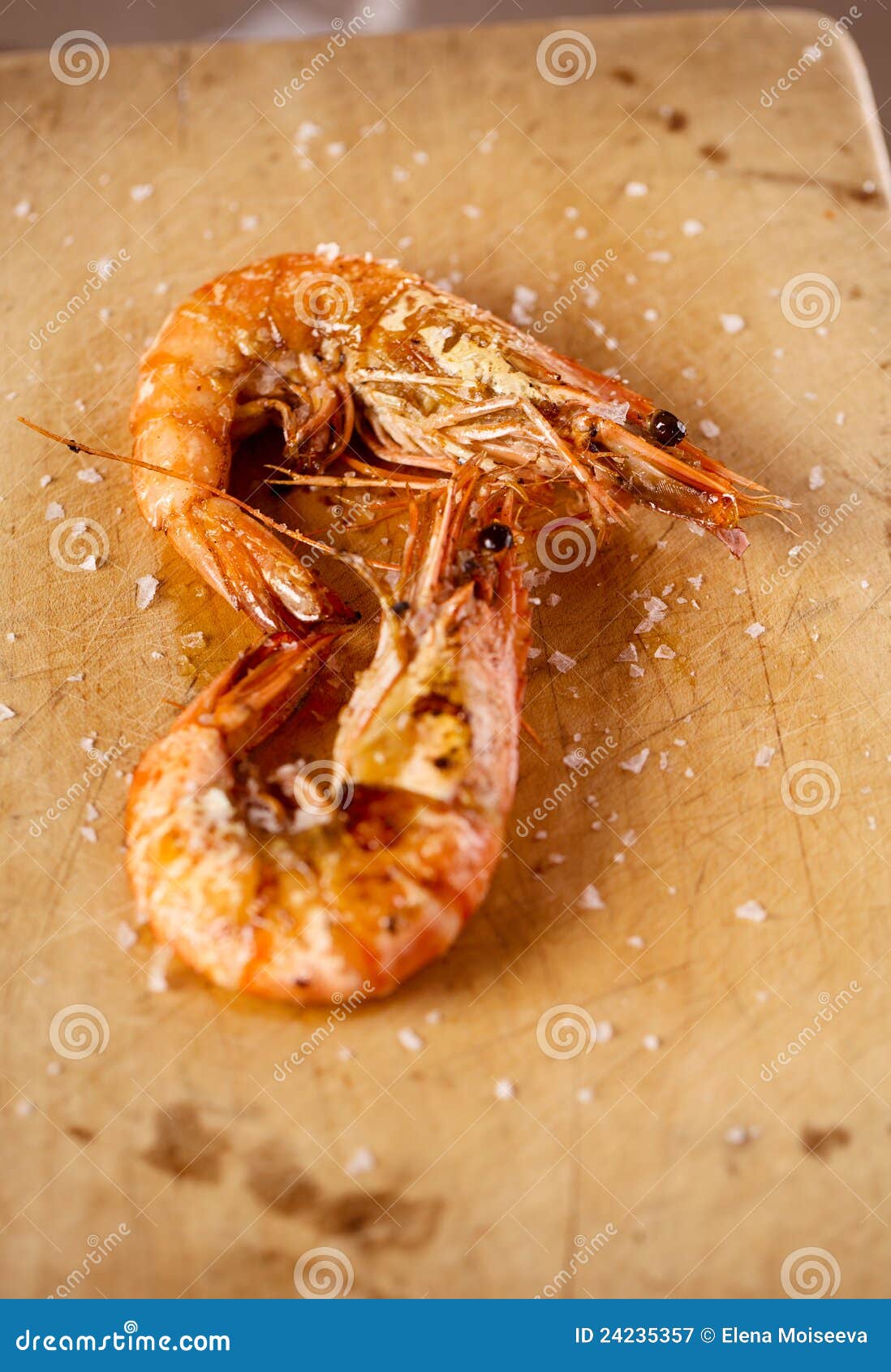 Grilled Shrimps Prawns with Salt Flakes Stock Image - Image of prawn ...