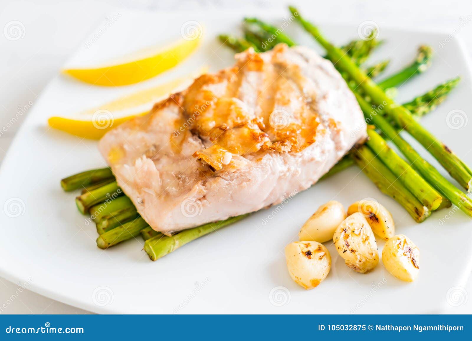 Grilled snapper fish steak stock image. Image of parrotfish - 105032875
