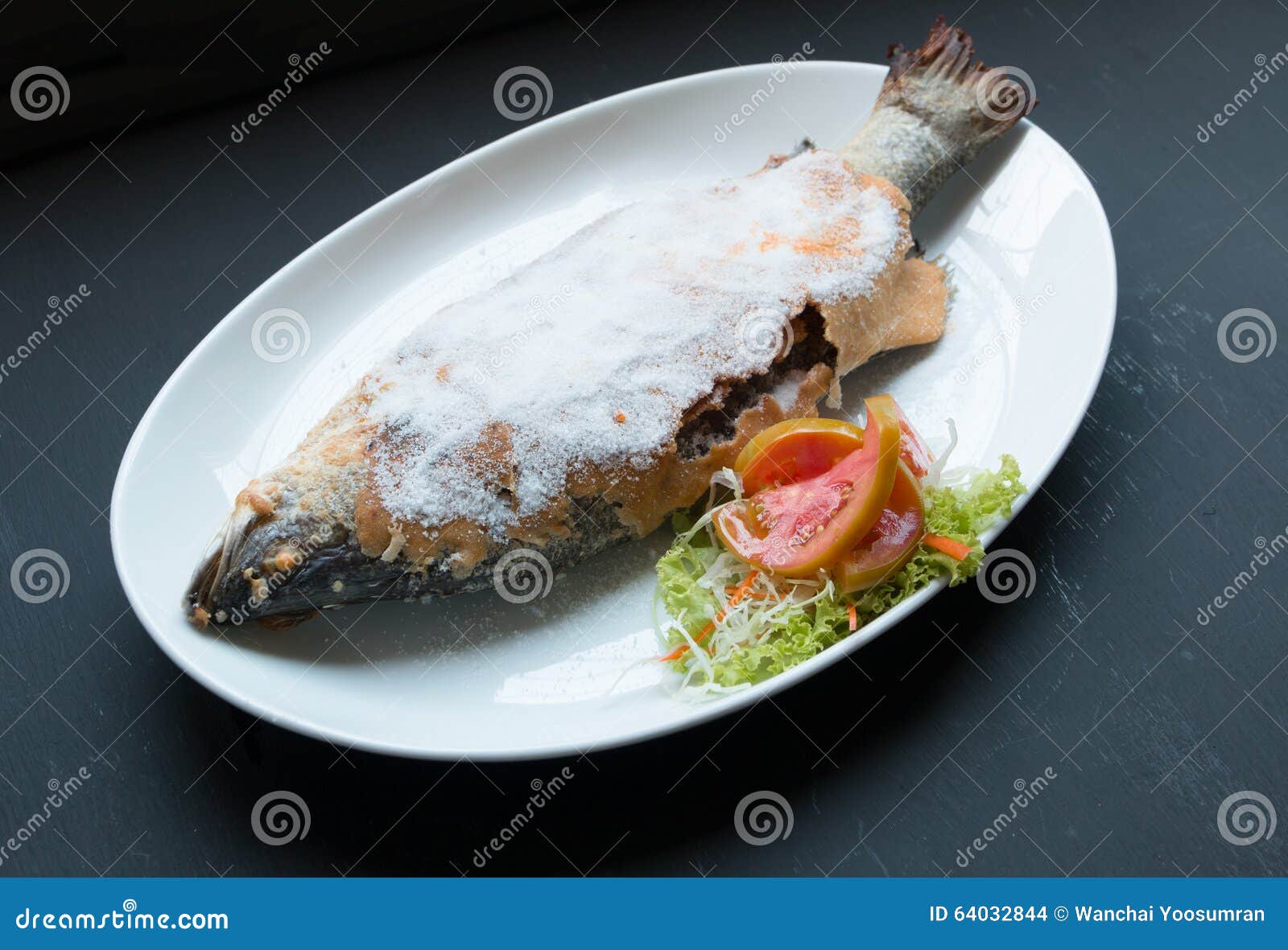 Grilled snapper with salt stock photo. Image of marinated - 64032844