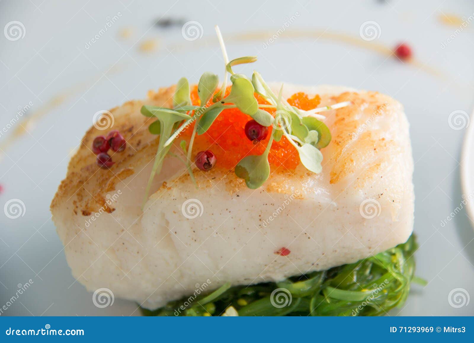 Grilled Snow Fish with Sauce. Stock Image - Image of simple, prepared ...
