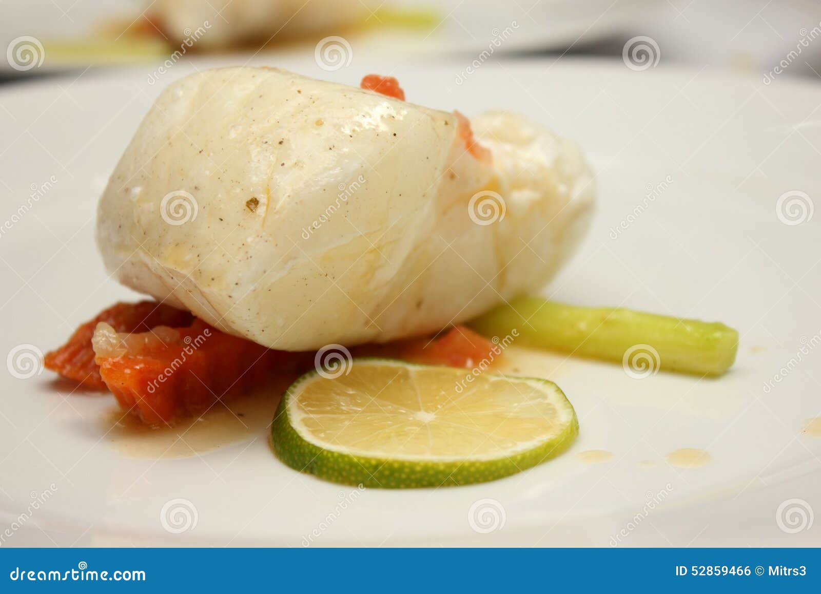 Grilled Snow Fish with White Sauce. Stock Photo - Image of white, steak ...