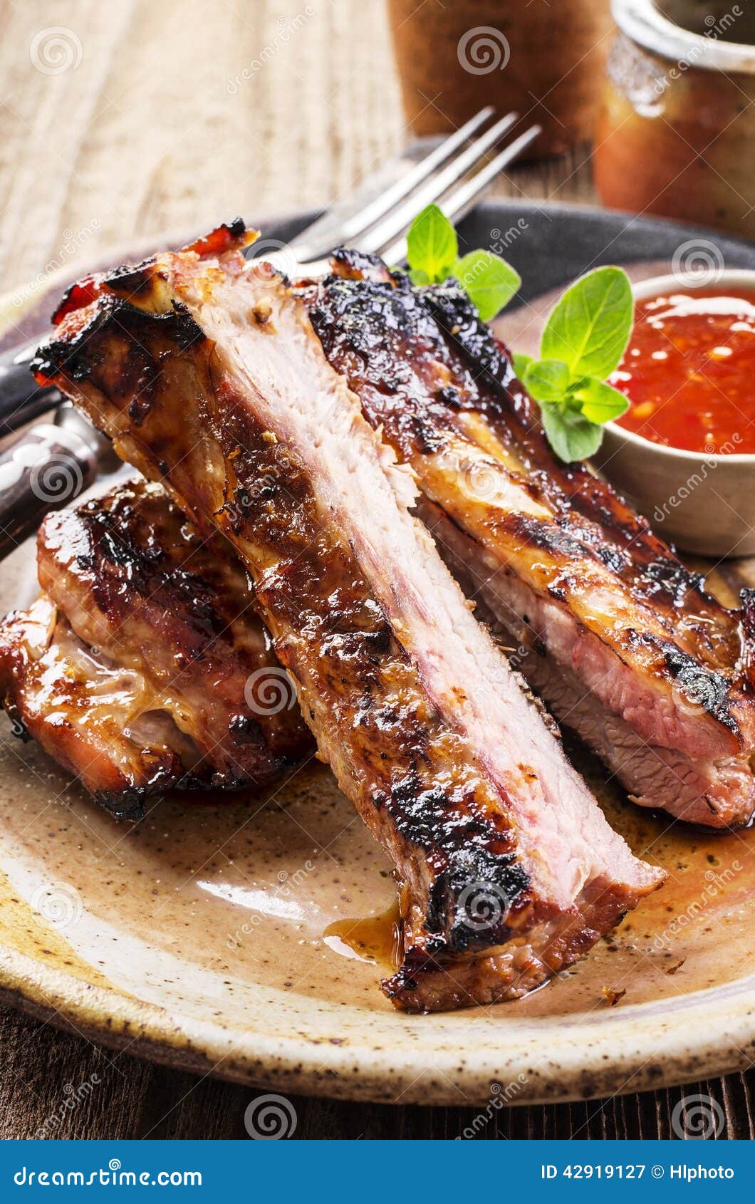 Grilled Spare Ribs stock image. Image of grilled, bowl - 42919127