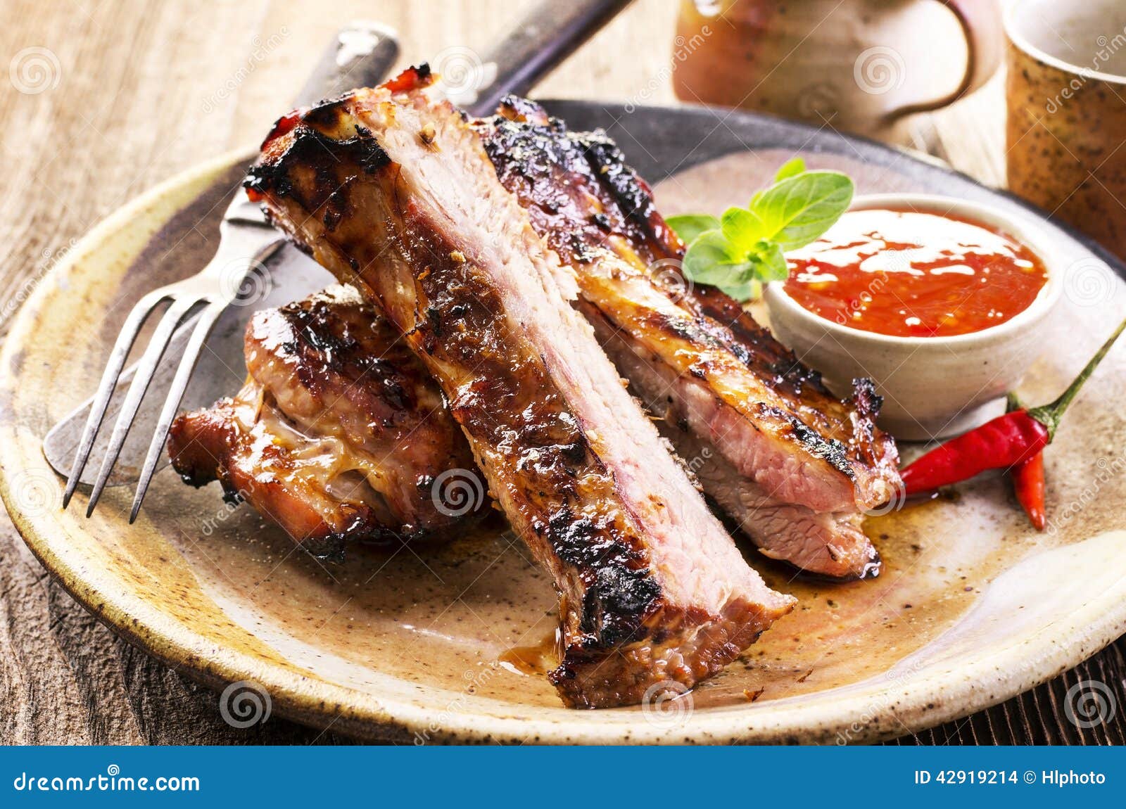 Grilled Spare Ribs stock photo. Image of grill, handicraft - 42919214