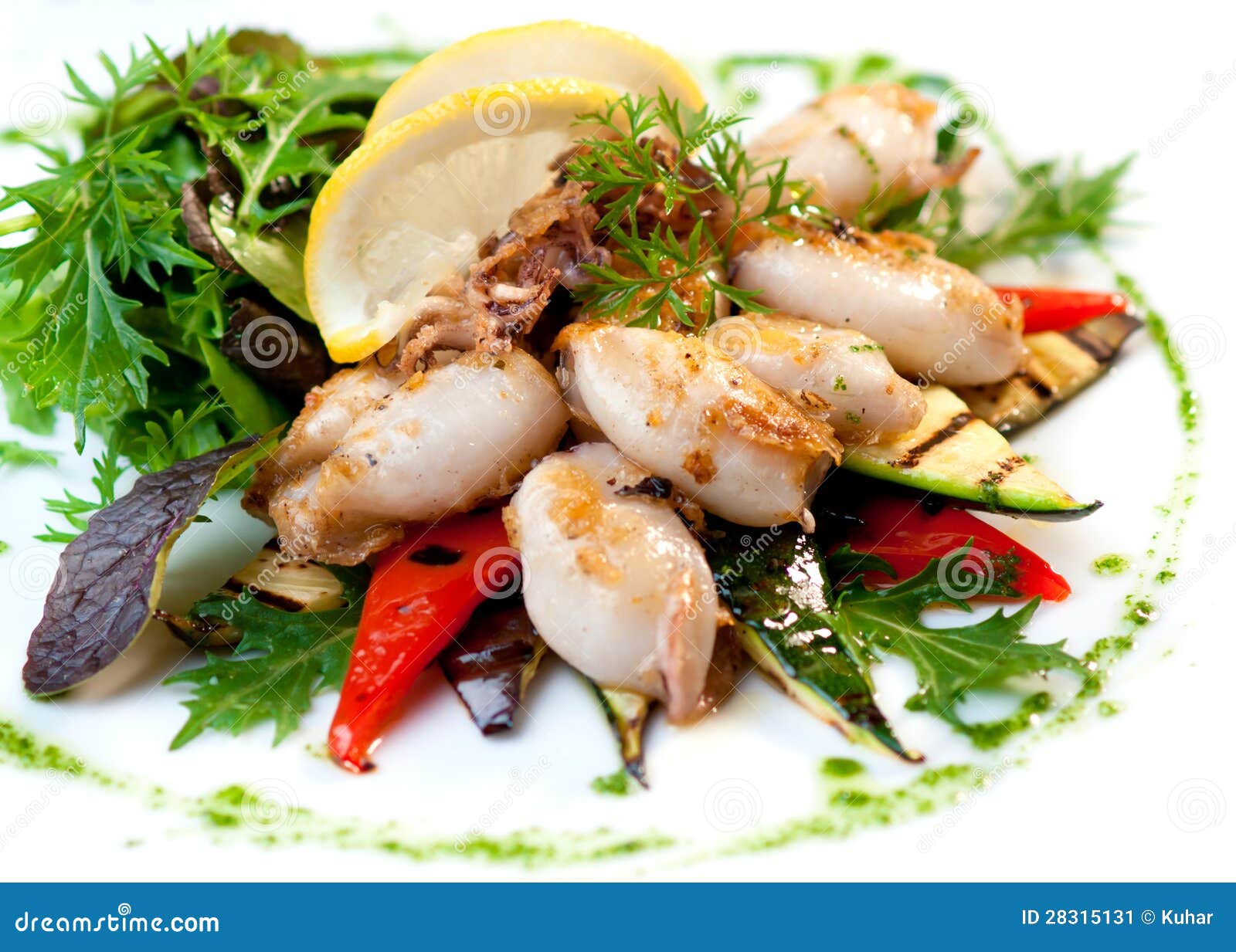 Grilled squid stock image. Image of dinner, seafood, fine - 28315131