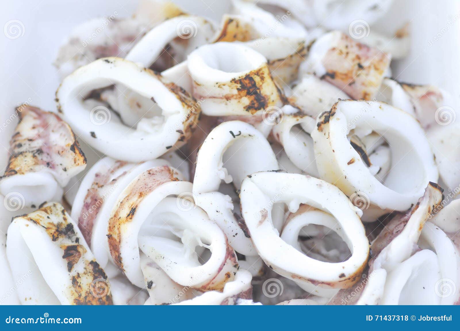 Grilled squid dish stock photo. Image of barbequed, cooking - 71437318