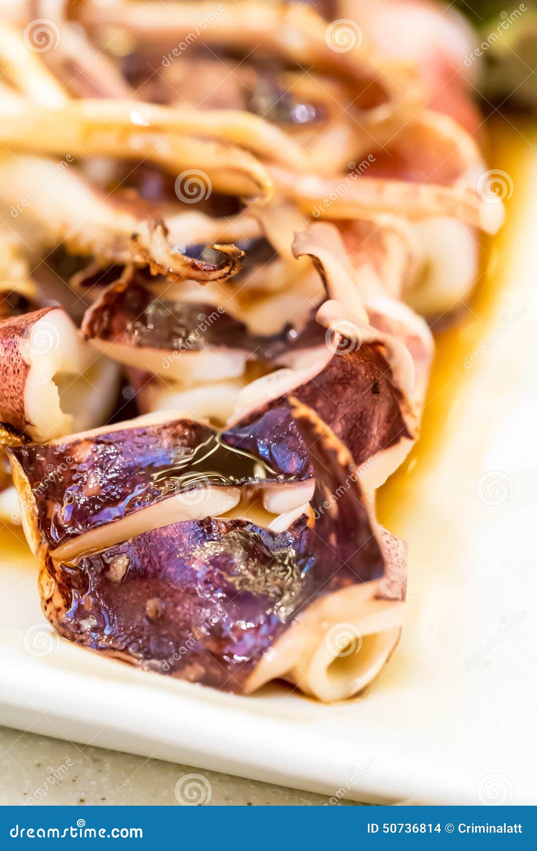 Grilled squid with sauce stock photo. Image of dinner - 50736814