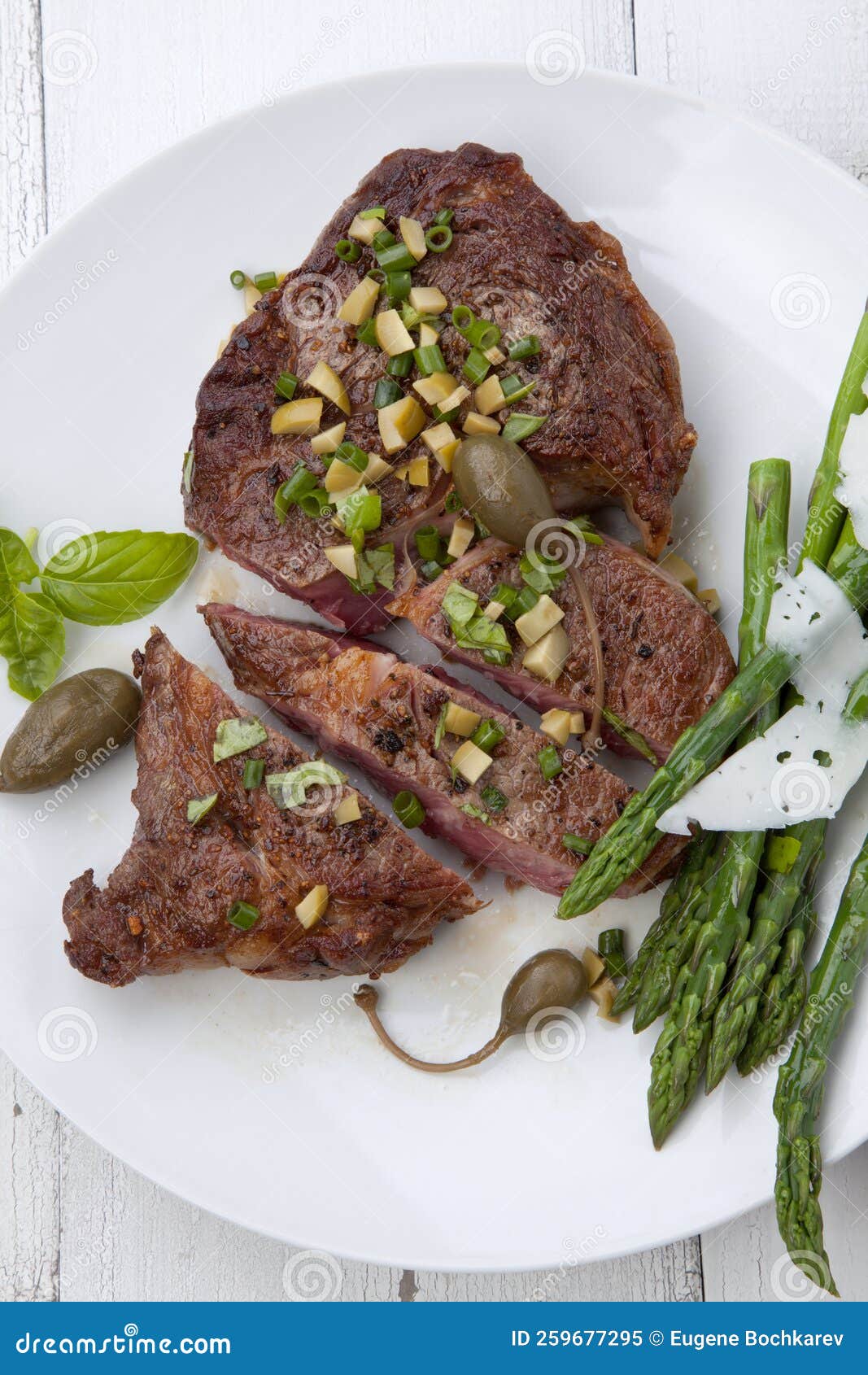 Grilled Steak with Asparagus Stock Image - Image of fried, closeup ...