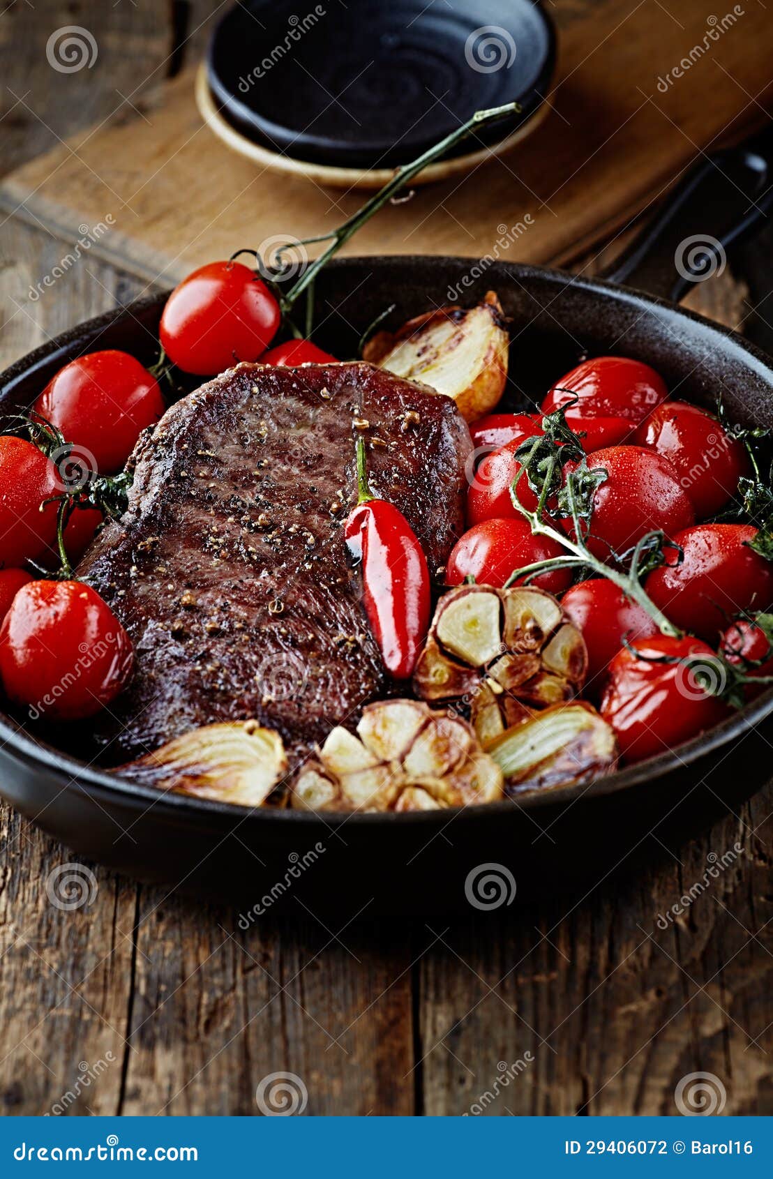 Grilled Steak with Rustic Vegetables Stock Photo - Image of steak ...