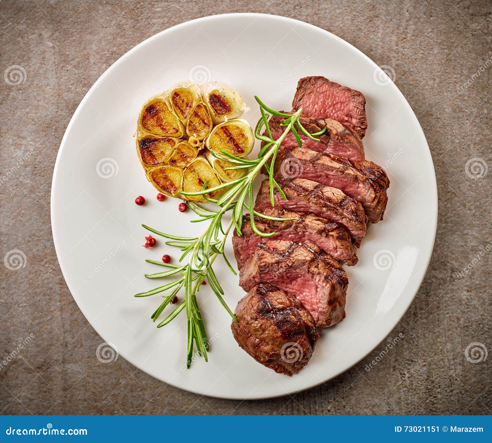 Grilled Steak on White Plate Stock Image - Image of meal, mignon: 73021151