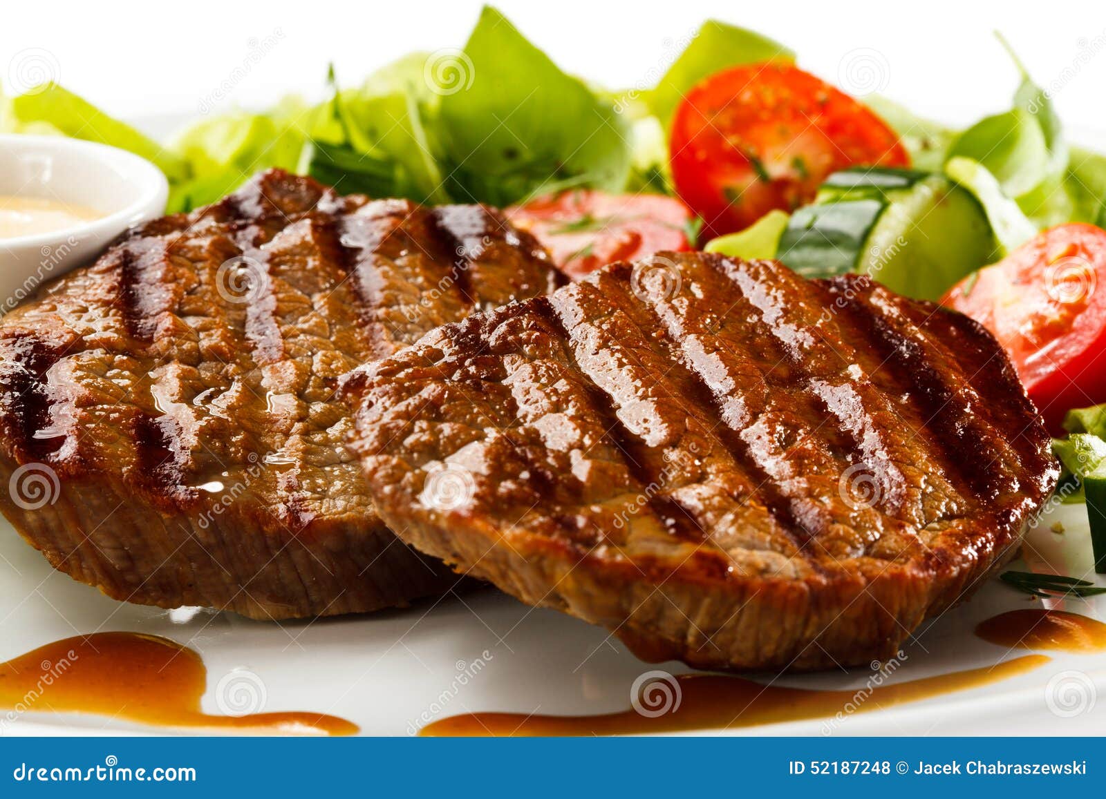 Grilled Steaks and Vegetables Stock Photo - Image of dinner, dining ...