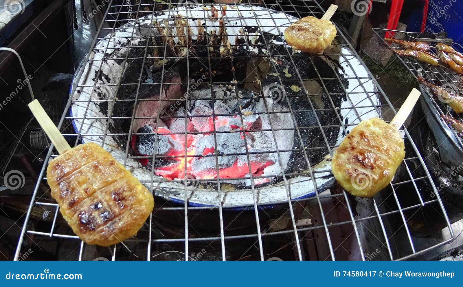 Grilled Sticky Rice with Egg Stock Image - Image of thai, meal: 74580417