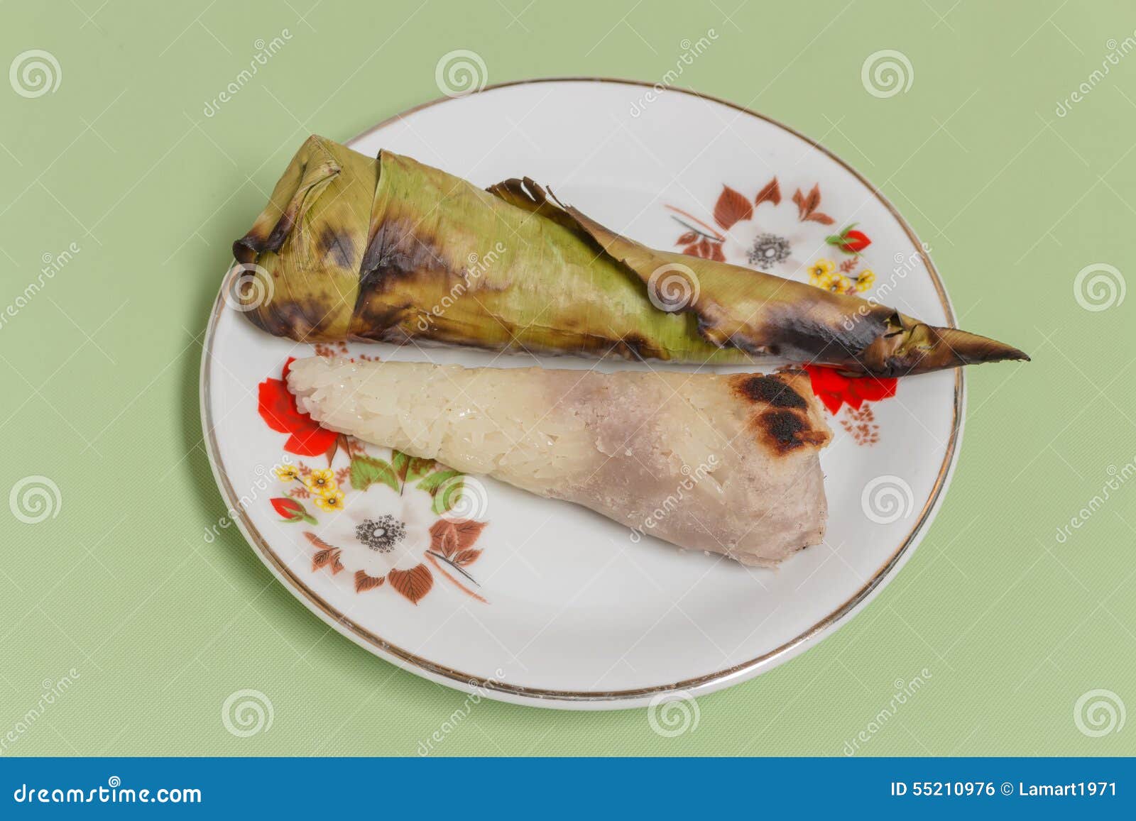 Grilled Sticky Rice with Taro Stock Photo - Image of asian, grill: 55210976