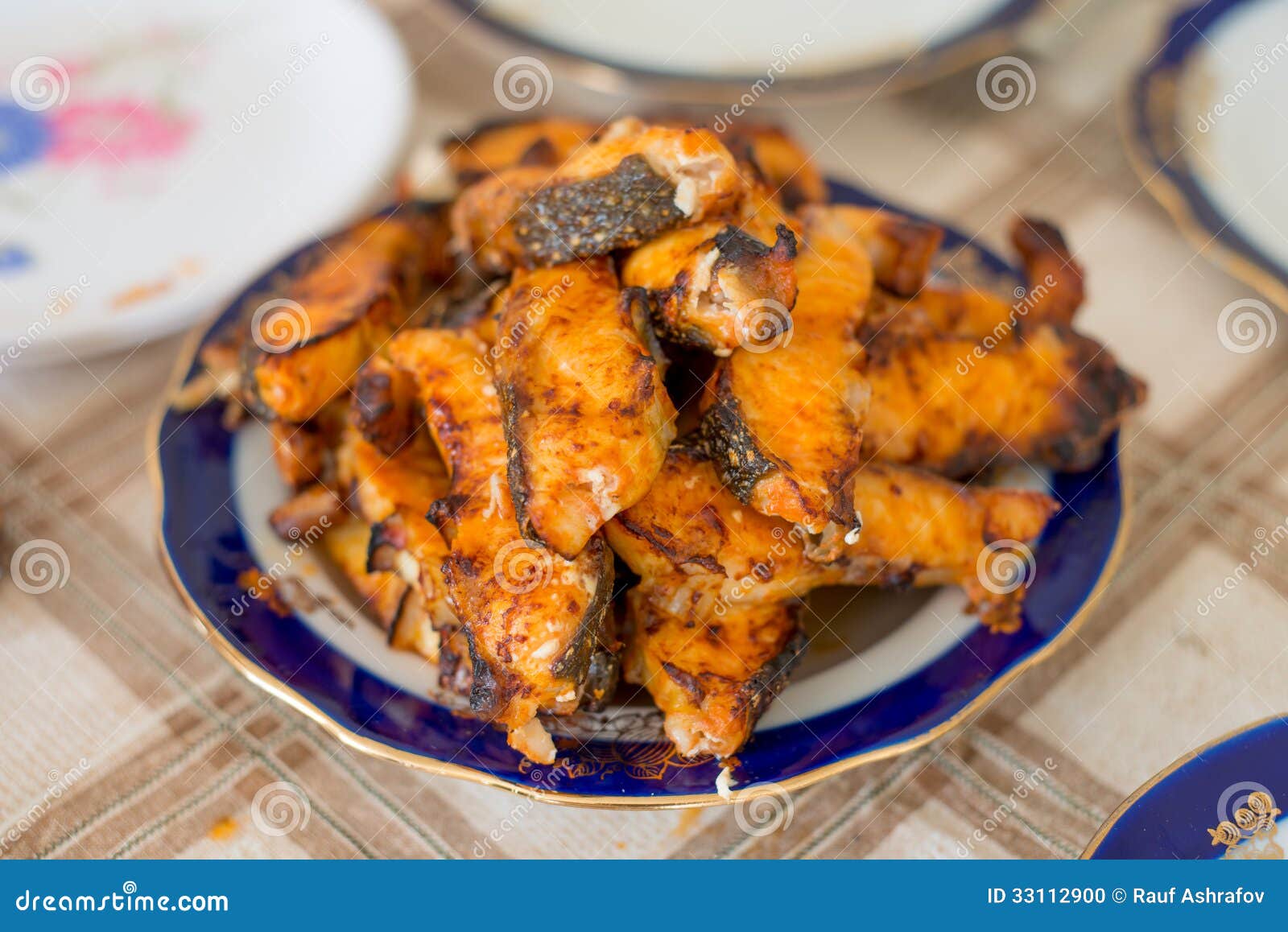 Grilled sturgeon fillets stock photo. Image of cook, tilapiini - 33112900
