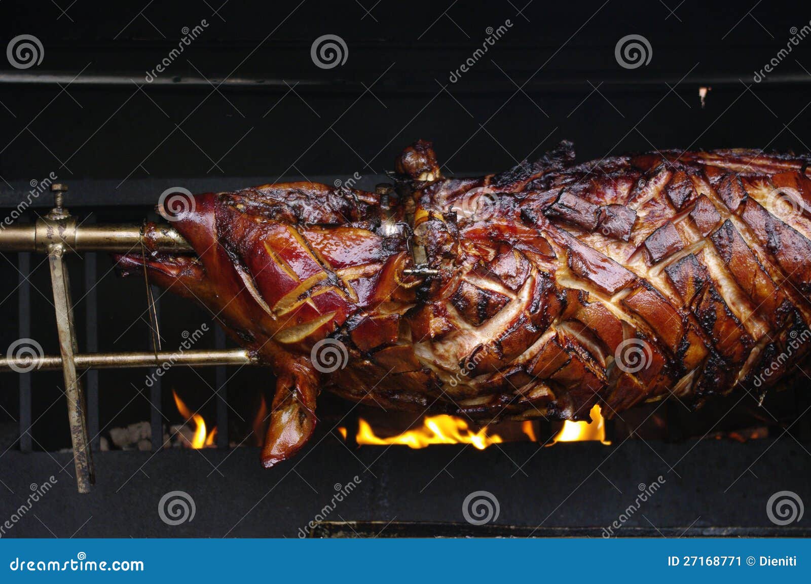 Grilled Suckling pig stock image. Image of hearth, crusty - 27168771