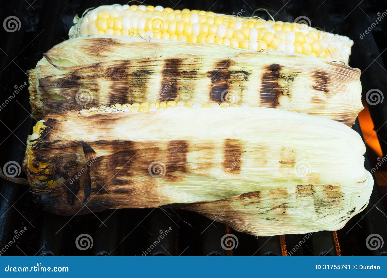 Grilled sweet corn BBQ stock image. Image of roasted - 31755791