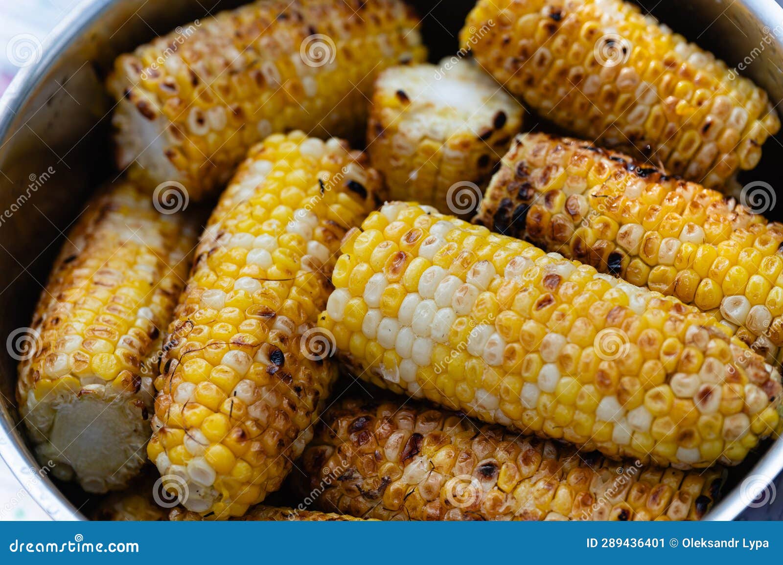 Grilled Sweet Corn on the Cob. Close-up Stock Image - Image of corncob ...