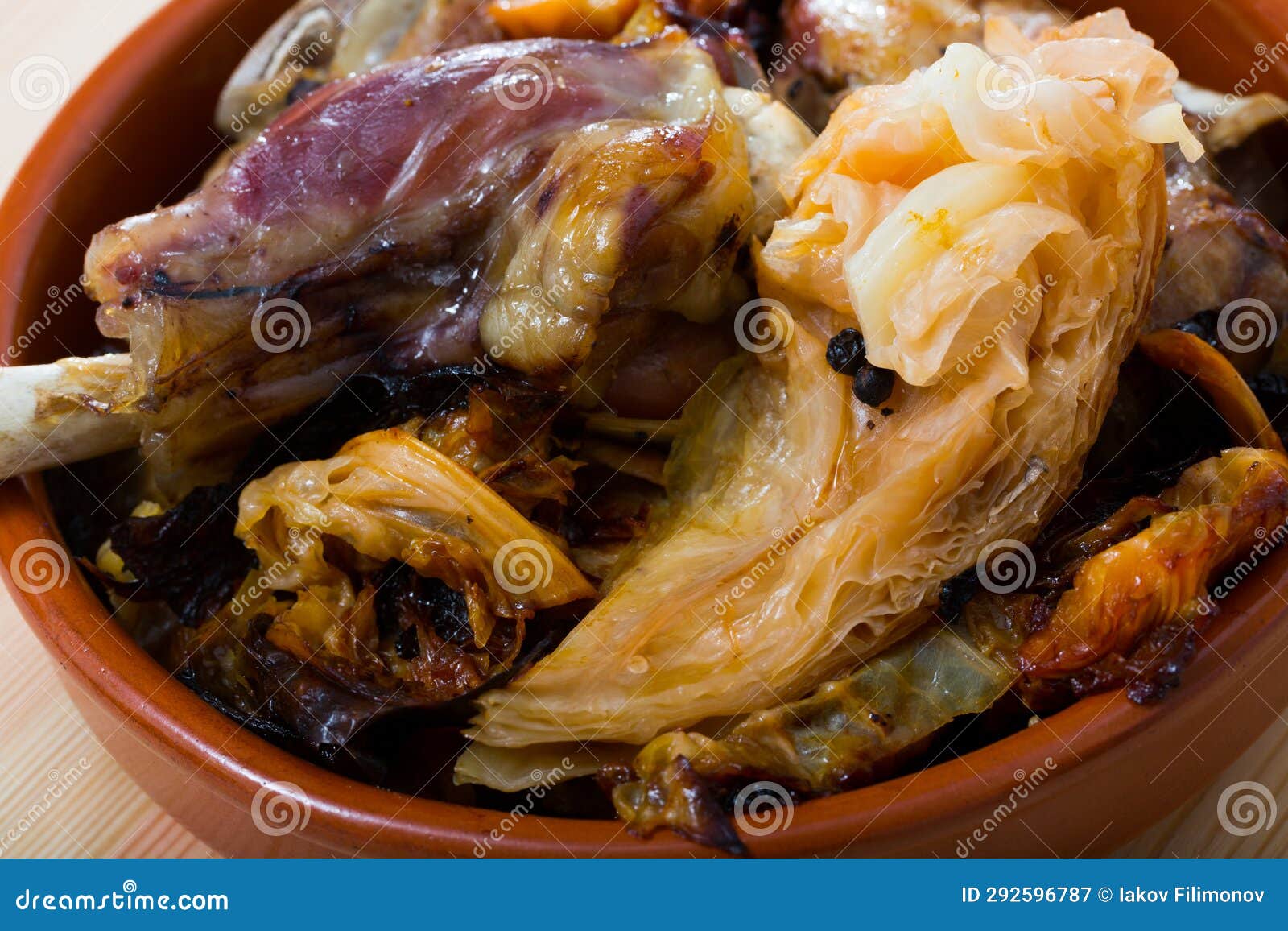 Grilled Tasty Lamb with Cabbage Cooked at Clay Bowl, Foricol Dish Stock ...