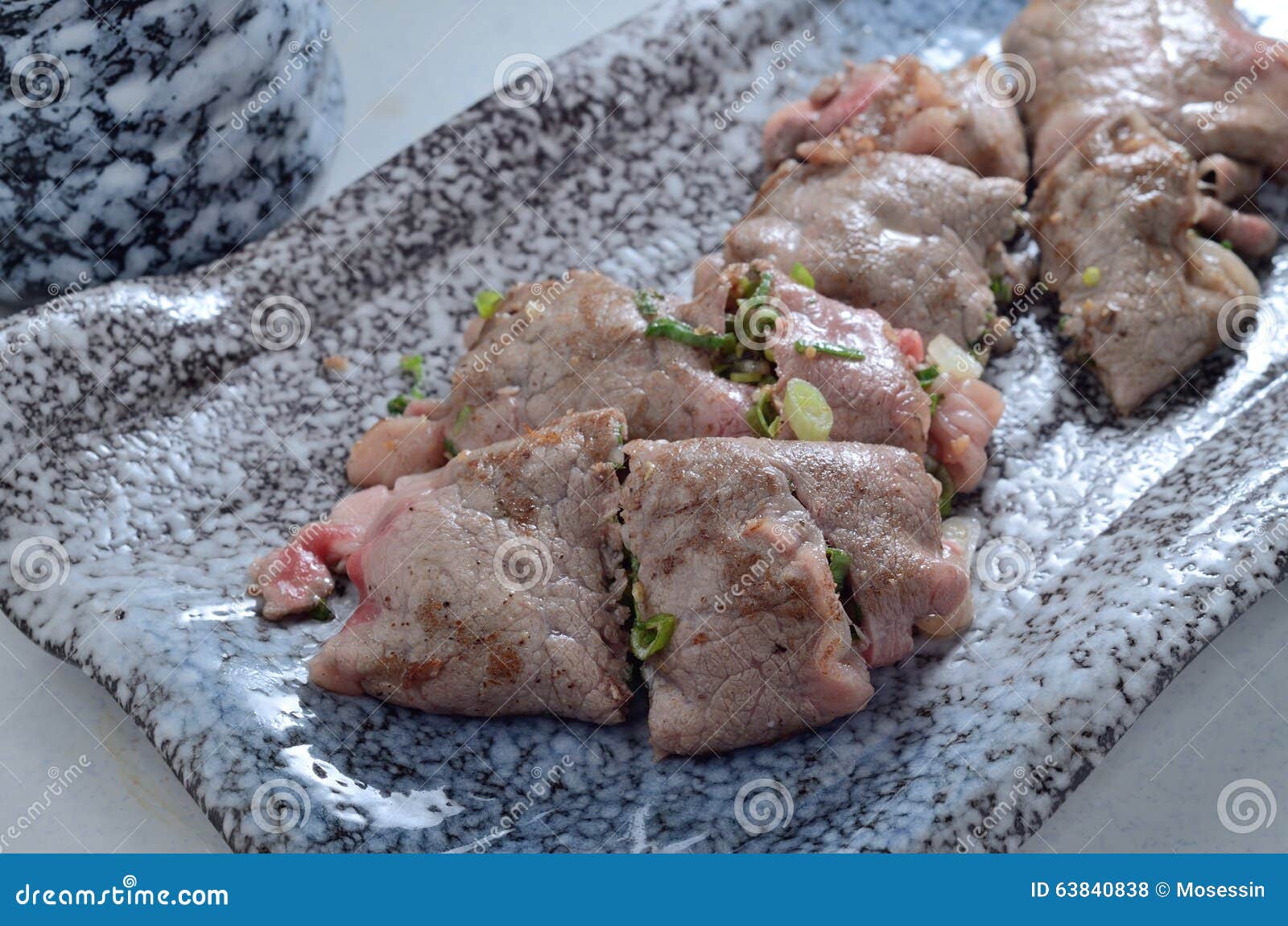 Grilled thin Angus Beef stock photo. Image of leek, cheek - 63840838