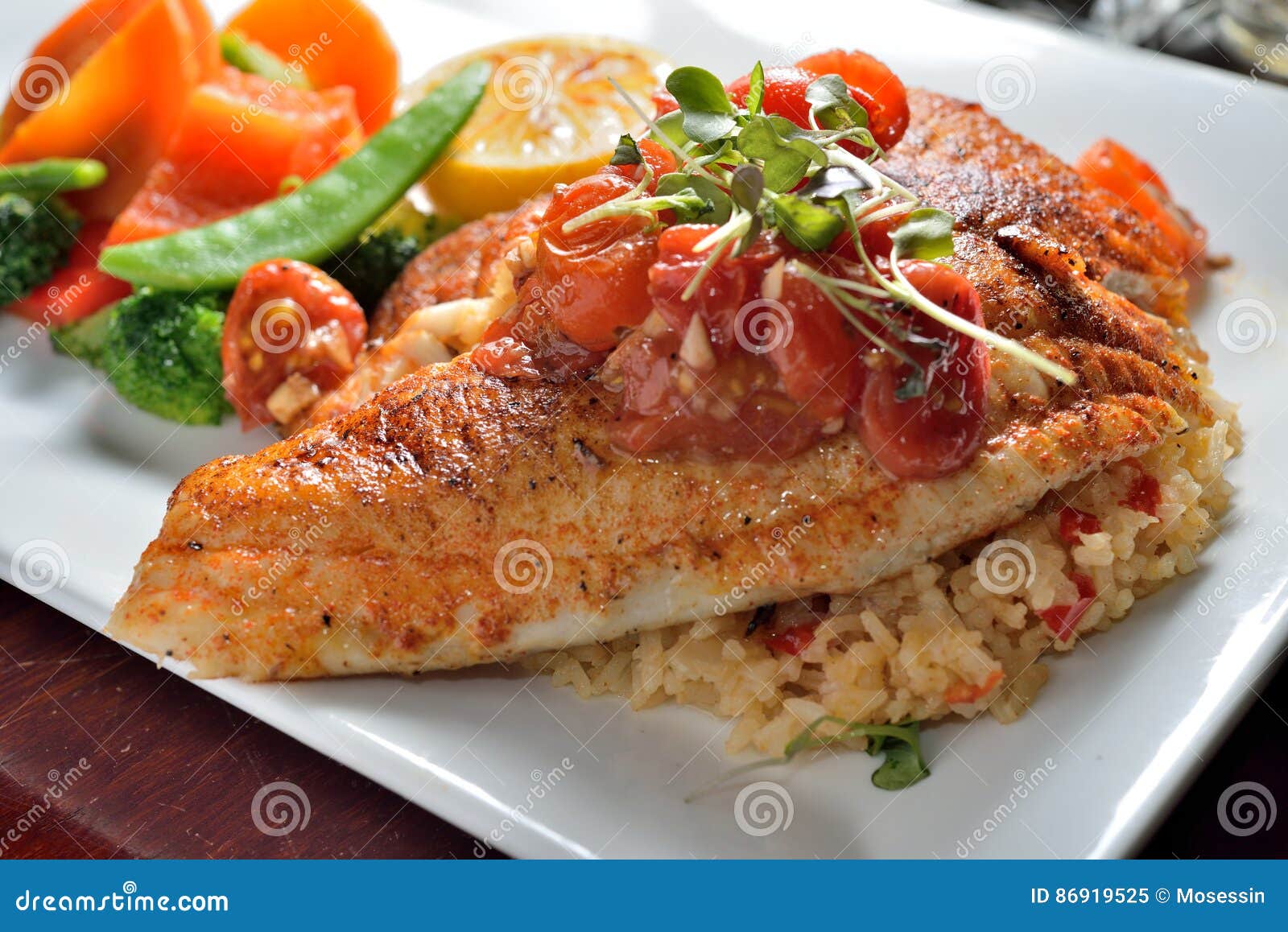 Grilled Tilapia fish stock image. Image of fruit, japanese - 86919525