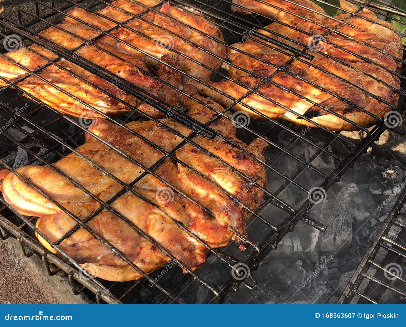 Grilled tobacco chickens stock image. Image of leaf - 168563607