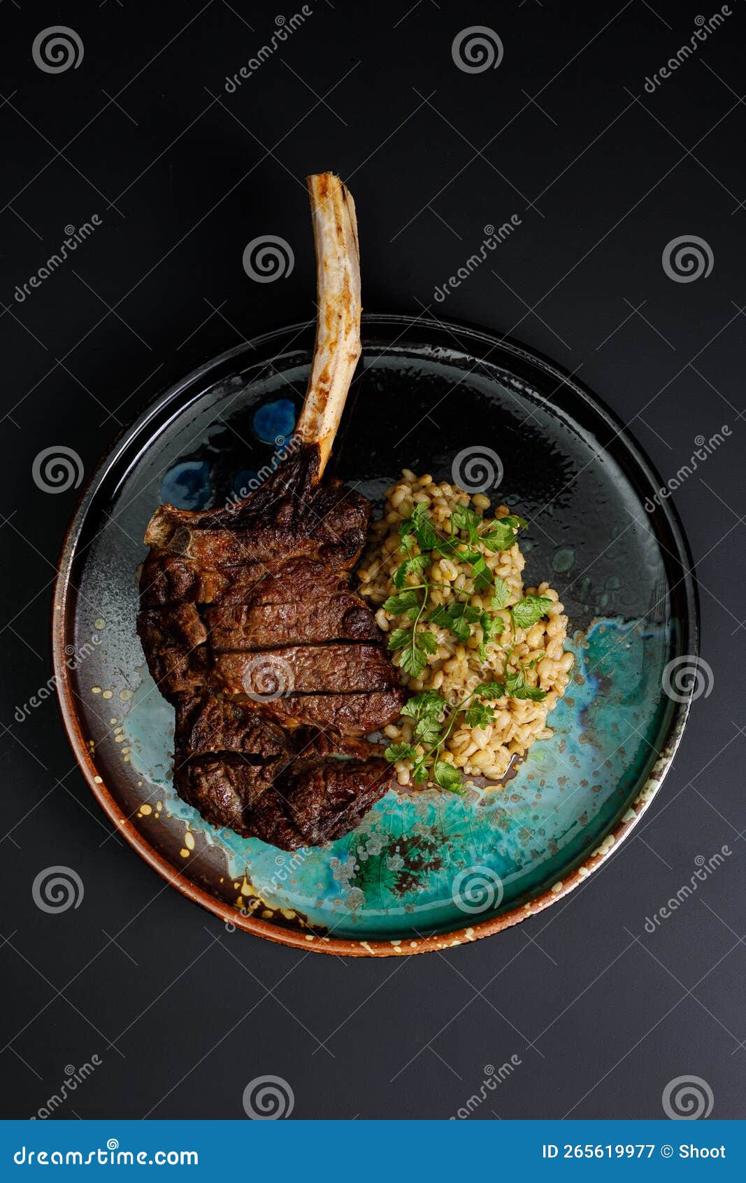 Grilled tomahawk steak stock image. Image of food, beefsteak - 265619977
