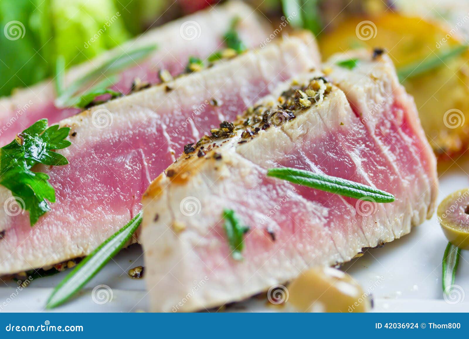 Grilled tuna stock photo. Image of meal, fillet, healthy - 42036924