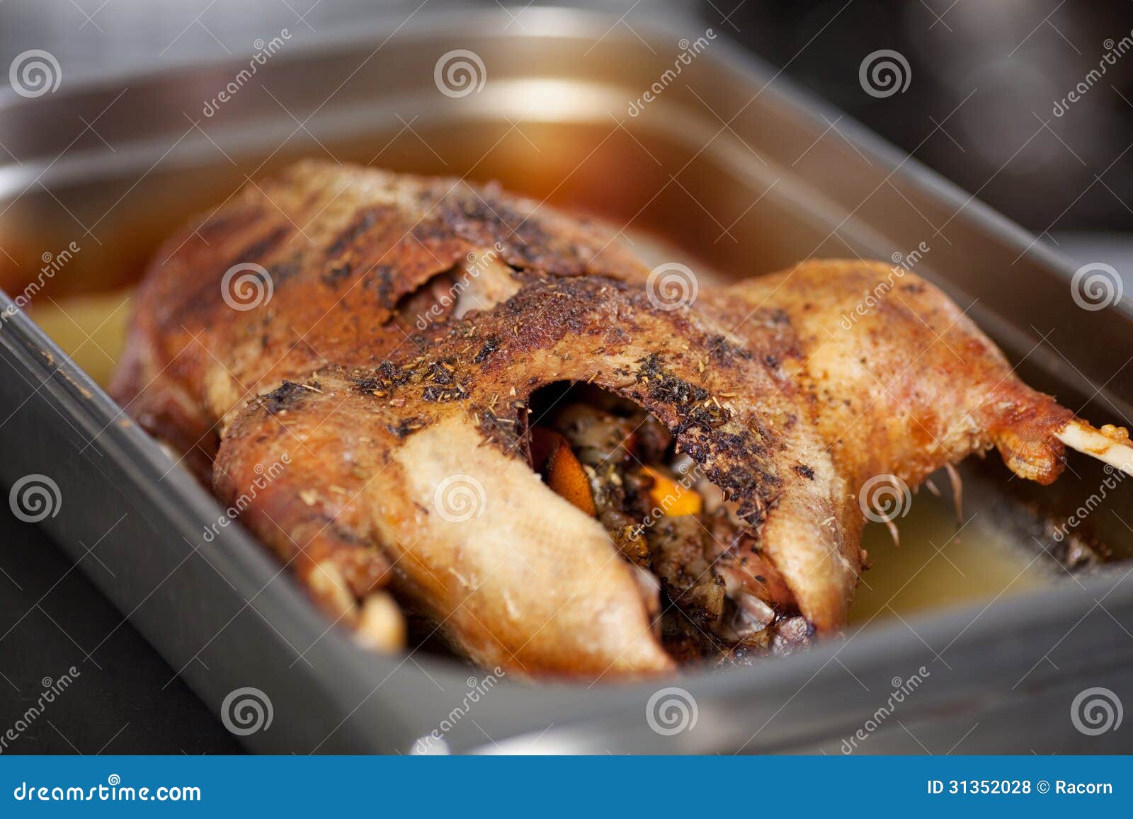 Grilled Turkey in Container in Kitchen Stock Photo - Image of yummy ...