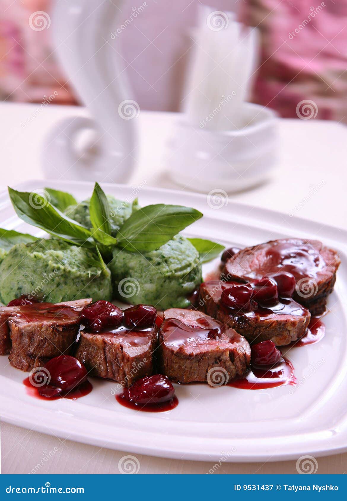 Grilled veal meat stock image. Image of cherry, grilled - 9531437