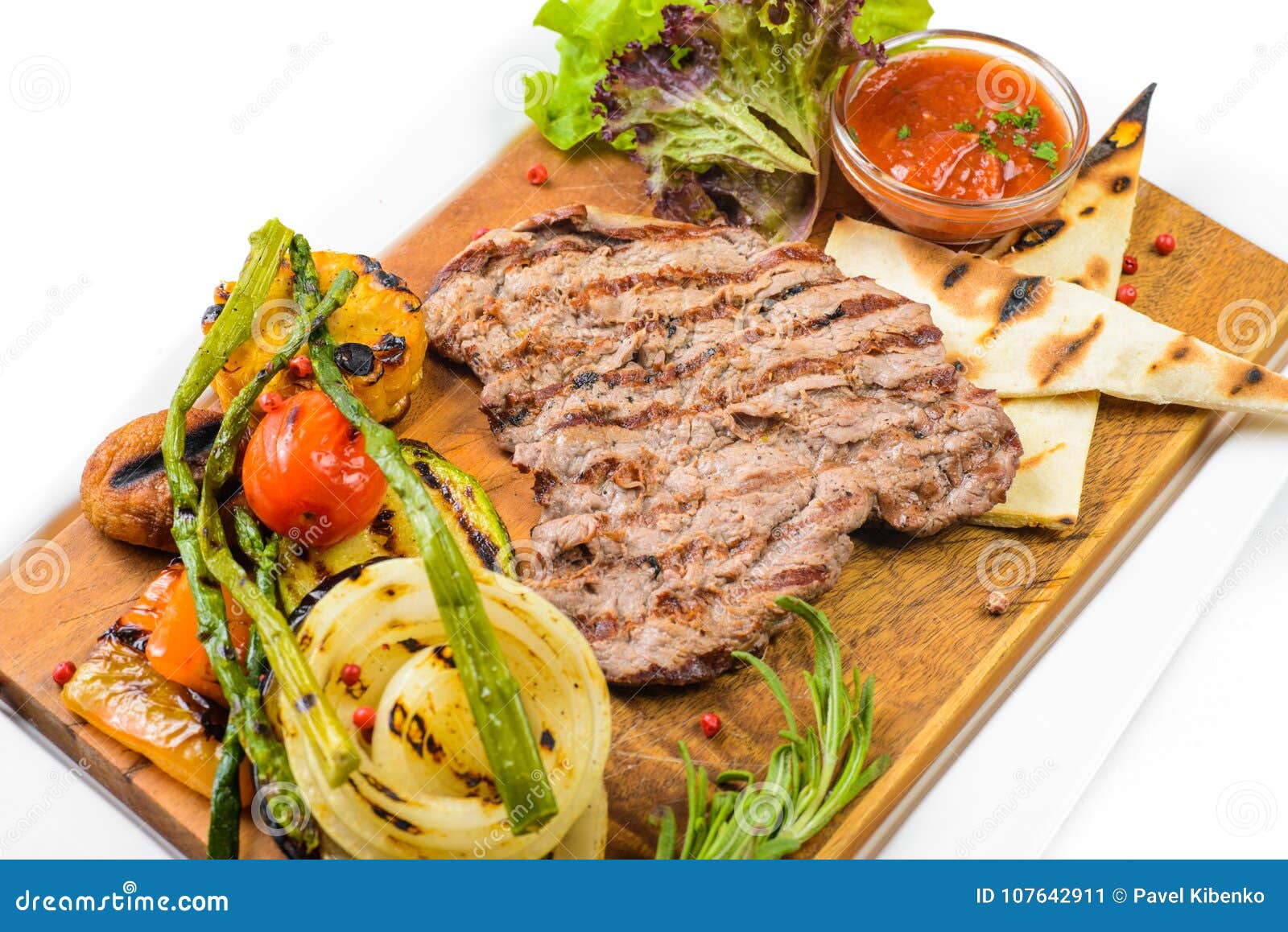 Grilled veal on white stock image. Image of plate, lamb - 107642911