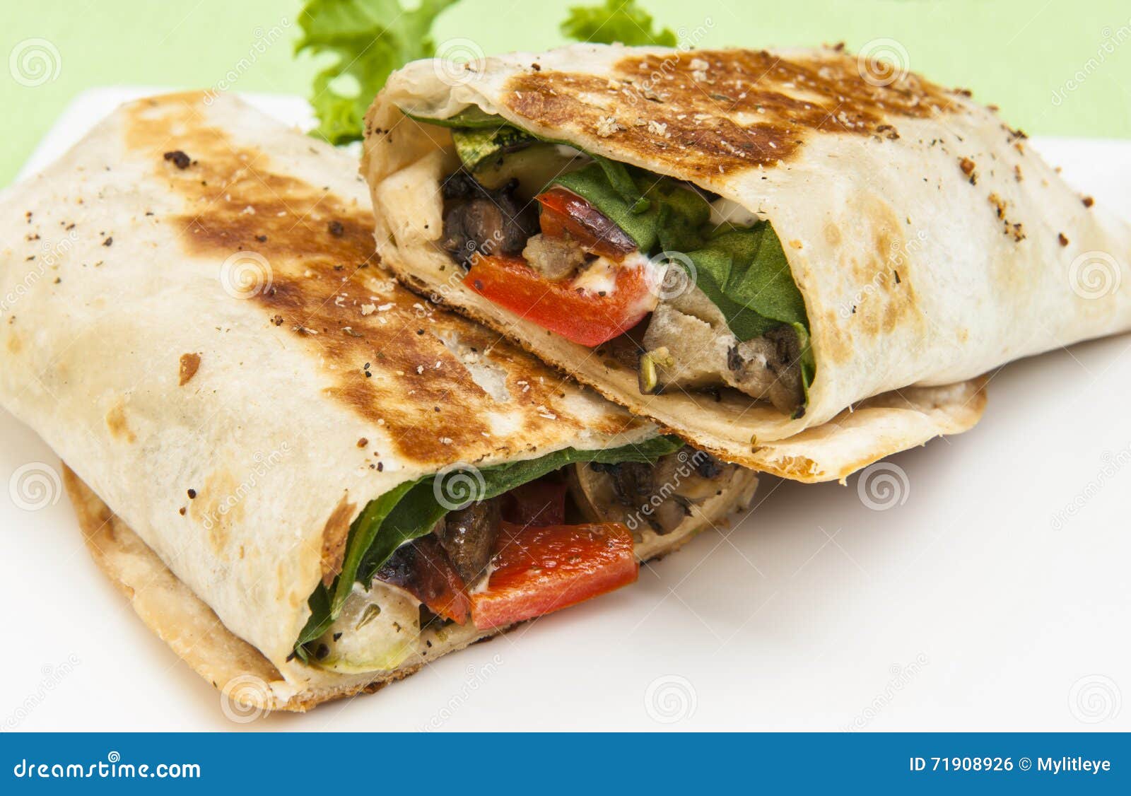 Grilled Vegetable Wrap stock photo. Image of fried, zuchinni - 71908926