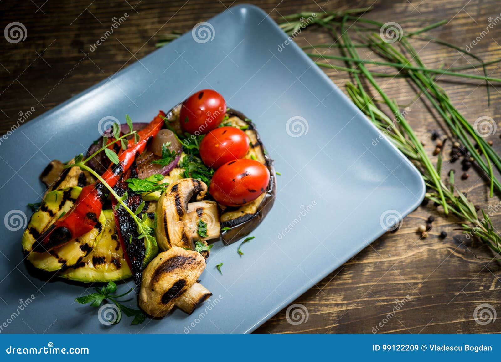 Grilled Vegetables on Plate Stock Image - Image of vegan, healthy: 99122209