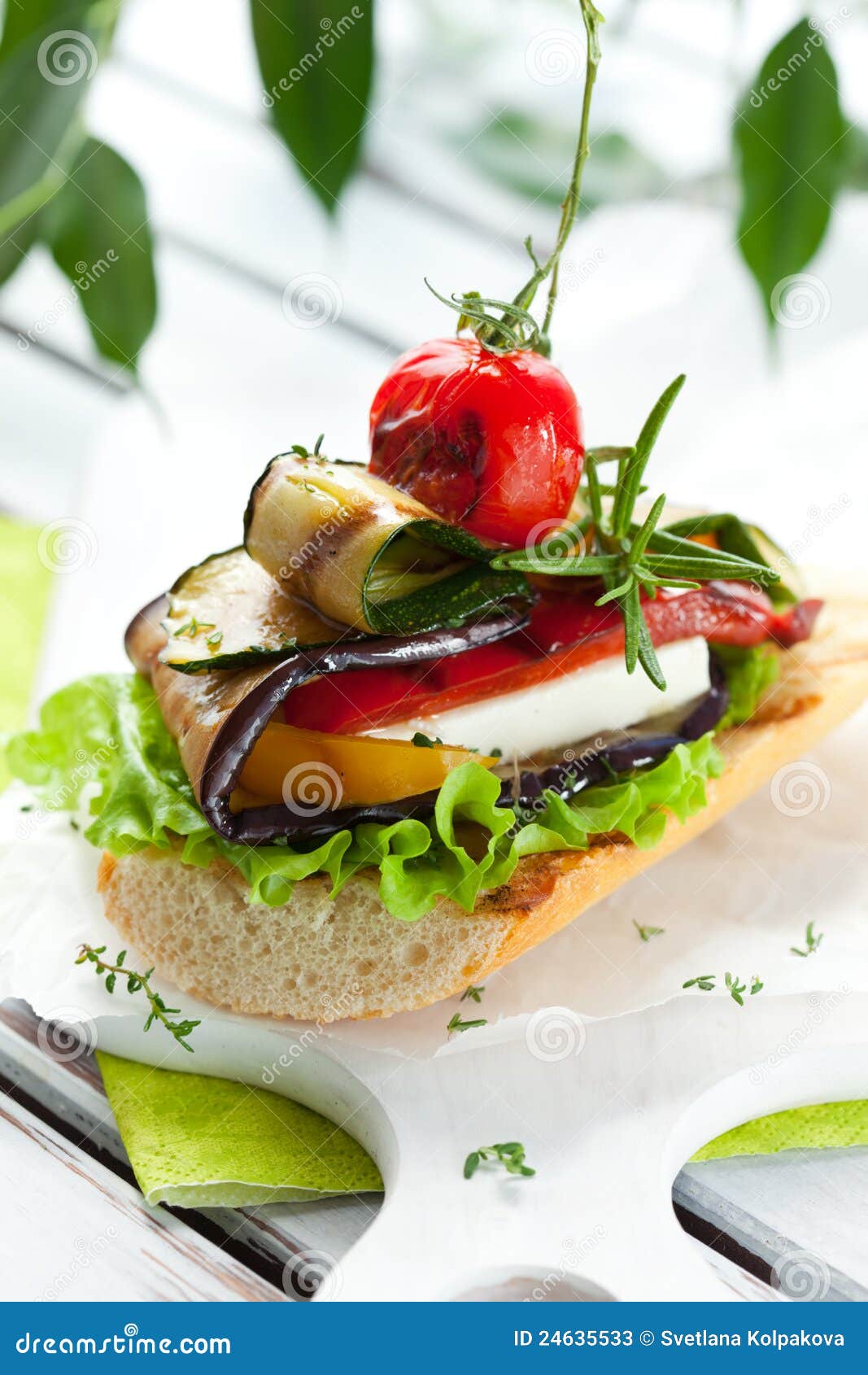 Grilled Vegetables on Toast Stock Image - Image of lunch, breakfast ...