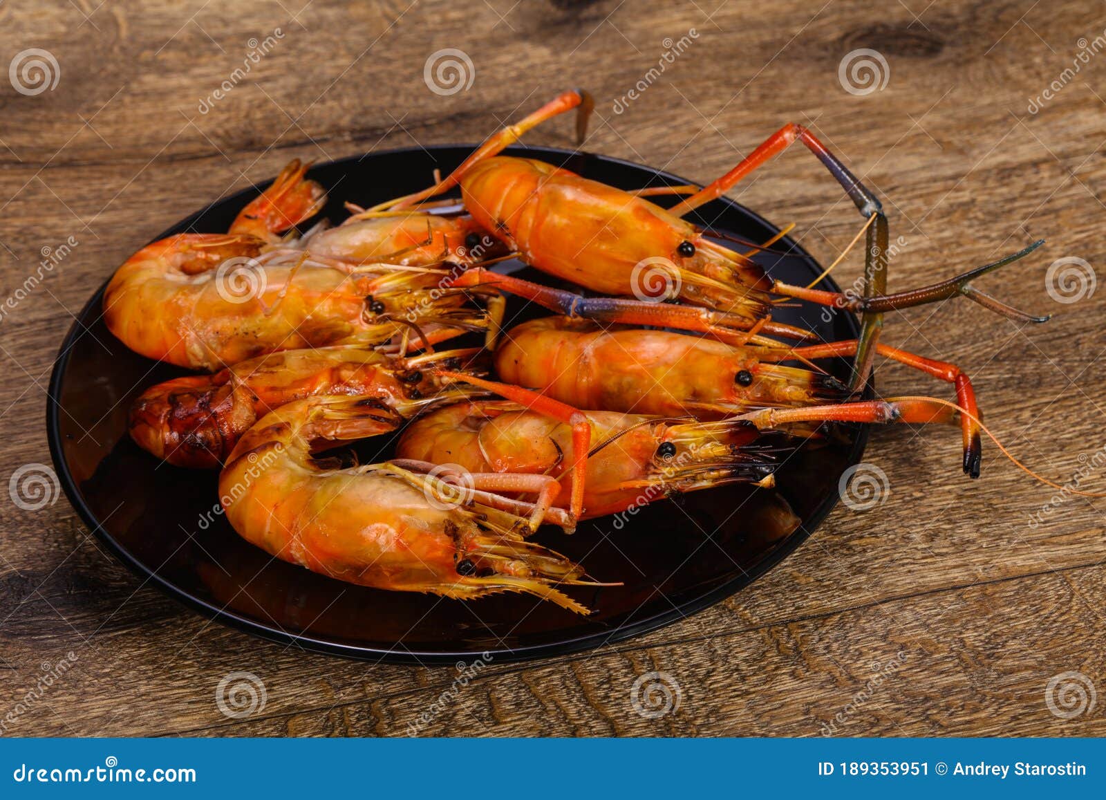 Grilled Water Prawn in the Plate Stock Image - Image of isolated ...