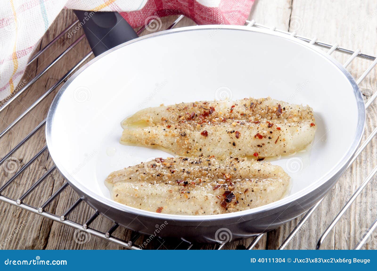 Grilled Whiting Fillet with Pepper Stock Photo - Image of roasted ...