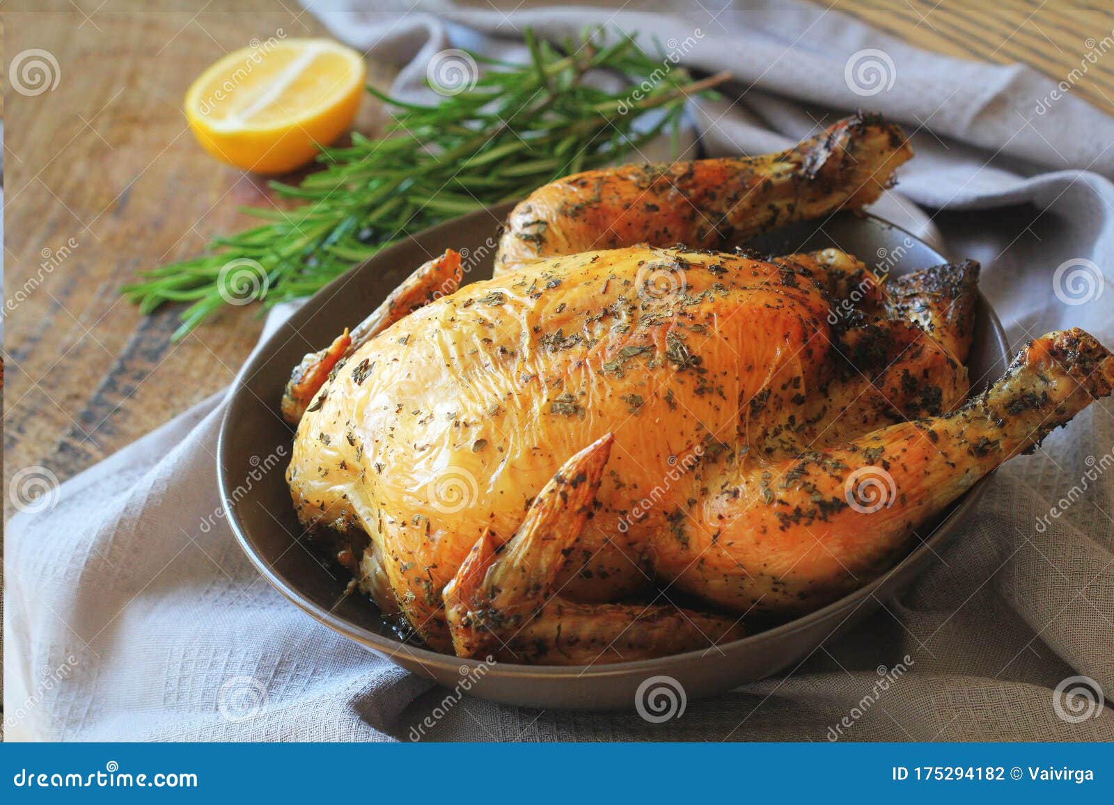 Grilled Whole Chicken or Turkey for Celebration and Holiday Stock Photo ...
