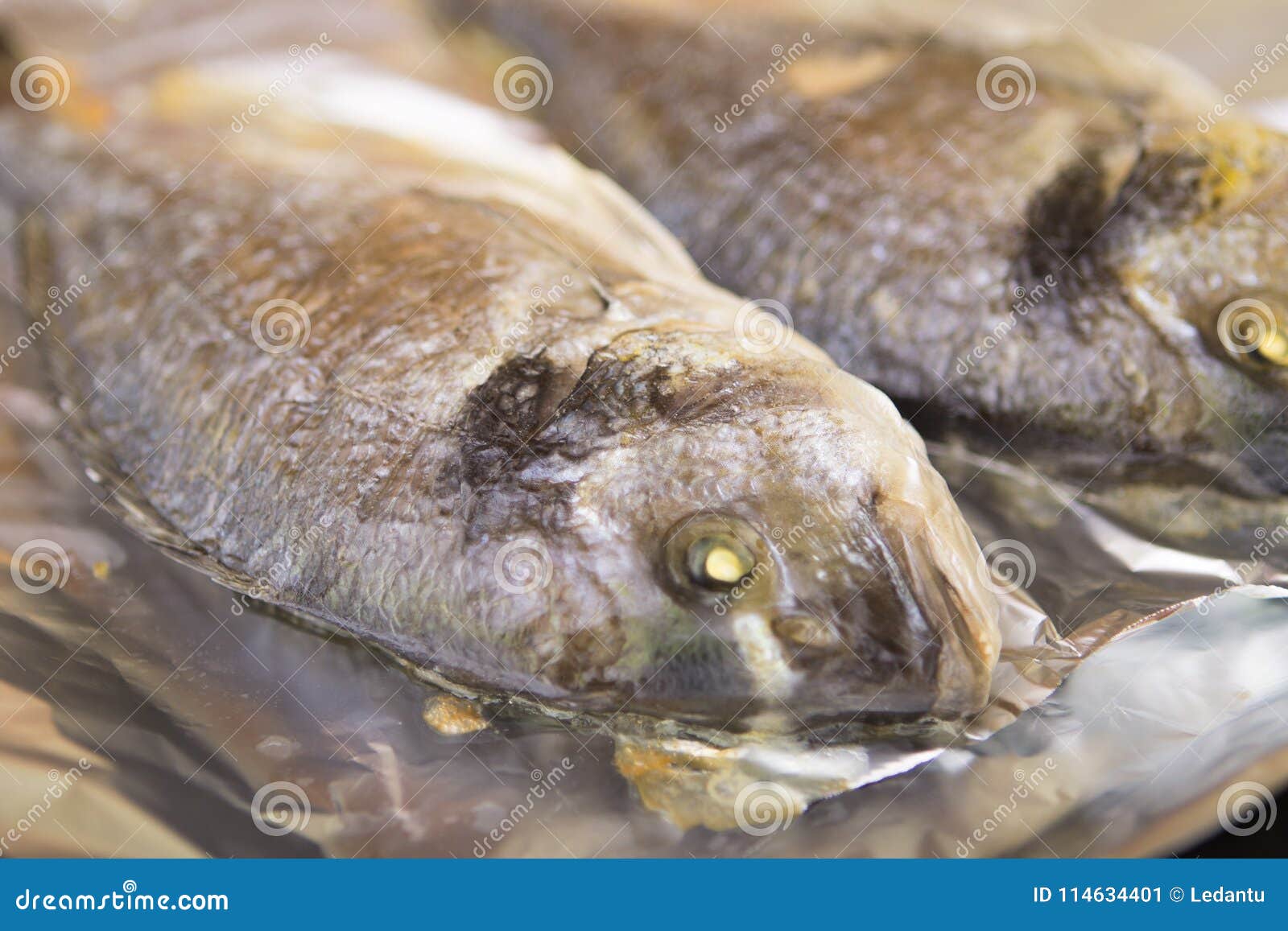 Grilled Whole Dorado Fish Cooked on Foil Stock Image - Image of cuisine ...