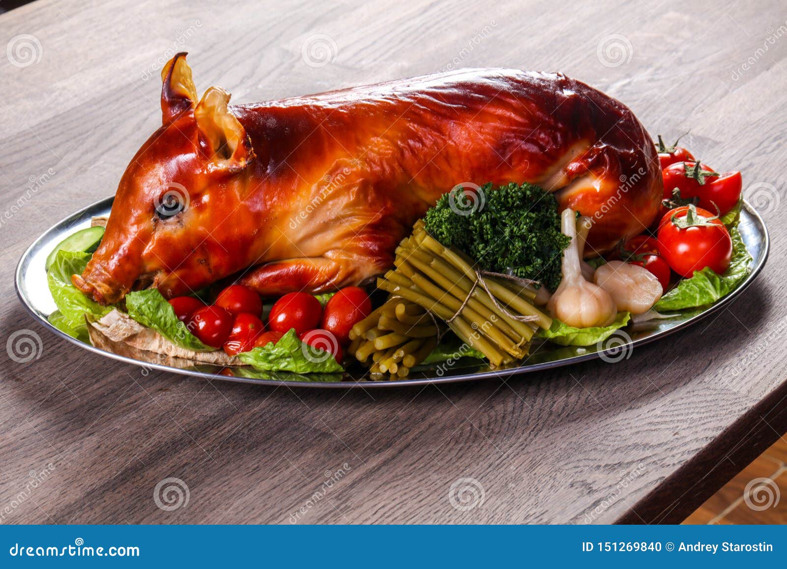 Grilled young pig stock photo. Image of meal, grill - 151269840