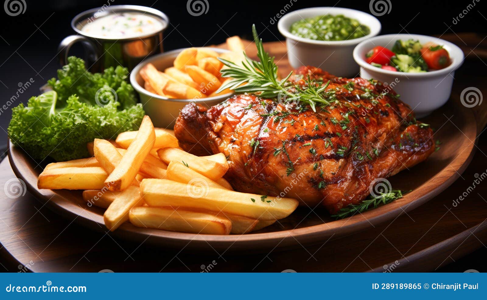 Grilles Chicken Steak Grilled Chicken Plate Fried Chicken Stock Image ...