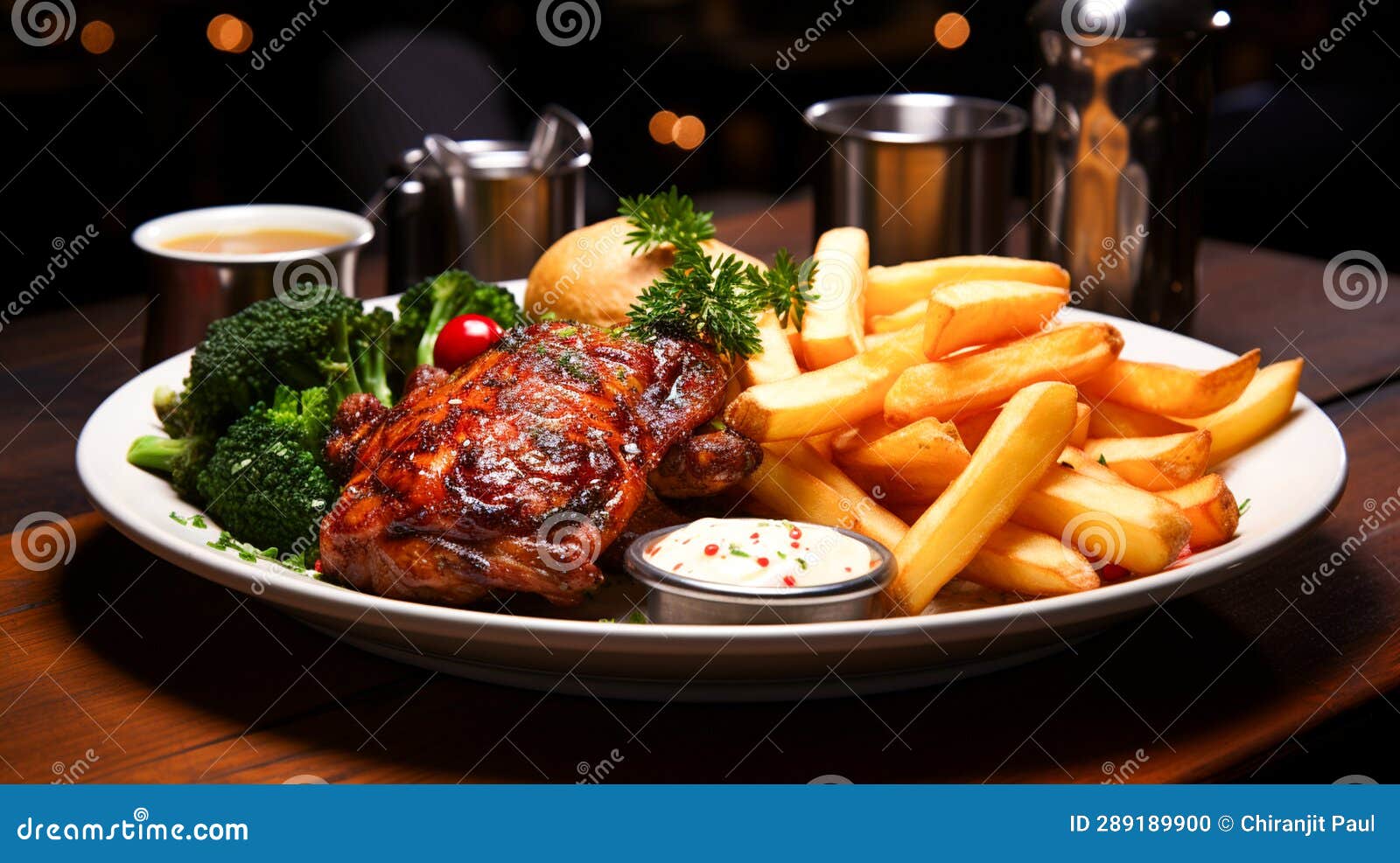 Grilles Chicken Steak Grilled Chicken Plate Fried Chicken Stock Photo ...