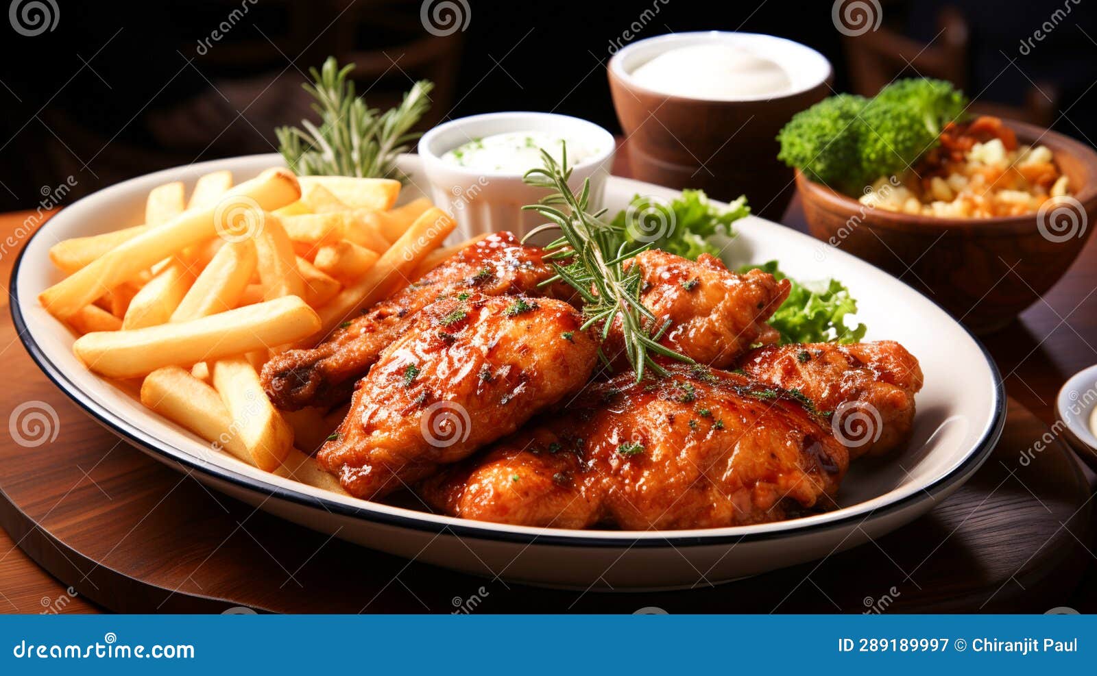 Grilles Chicken Steak Grilled Chicken Plate Fried Chicken Stock Image ...