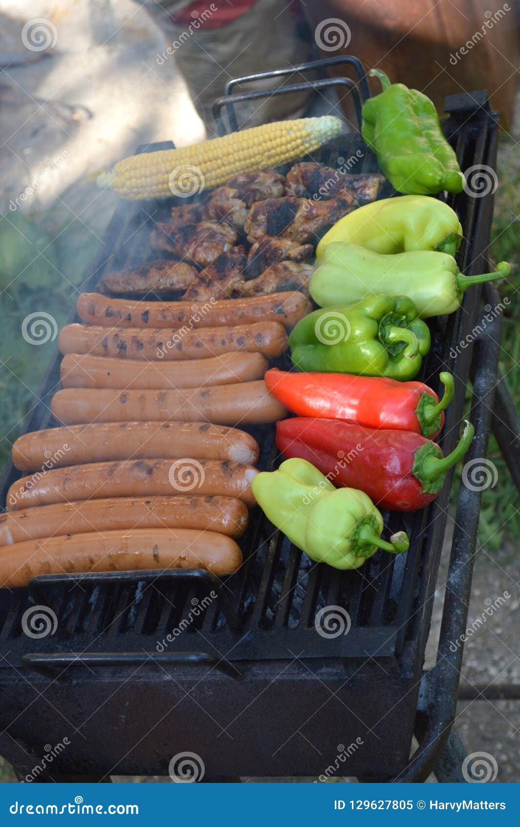 Grillfest i skogen fotografering för bildbyråer. Bild av brasa - 129627805