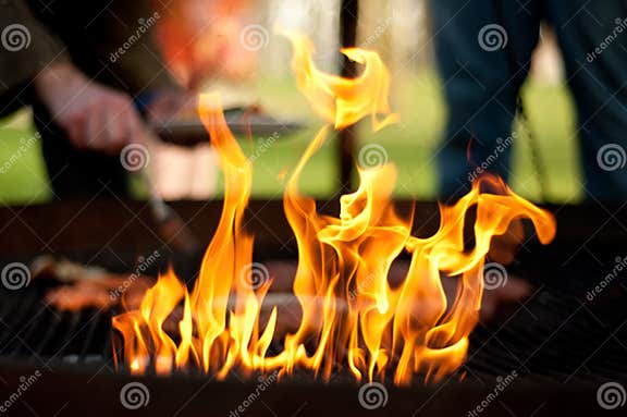 Grillfeuer stockbild. Bild von feuer, fleisch, flammen - 20722197