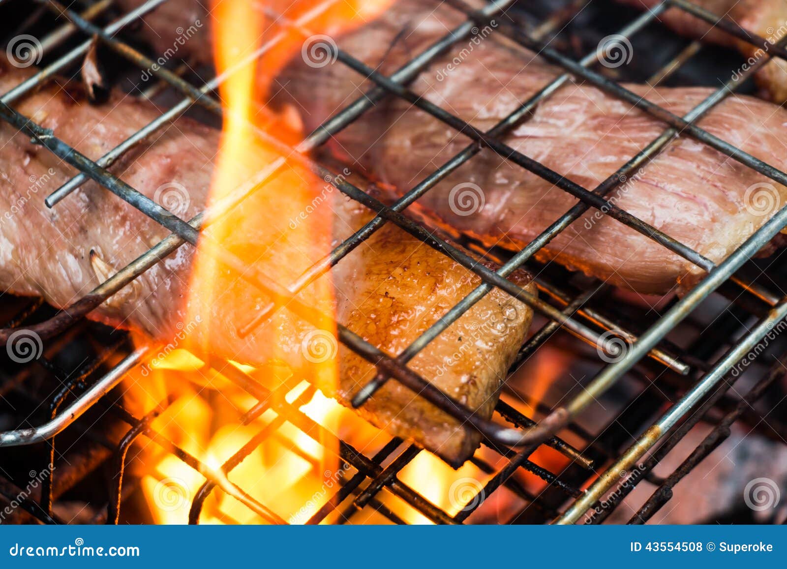 Grilling beef stock photo. Image of coal, lunch, flame - 43554508