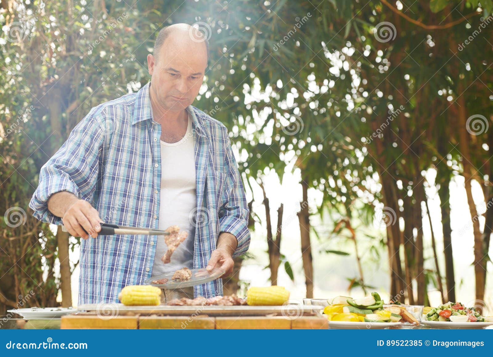 Grilling man stock image. Image of leisure, weekend, culinary - 89522385