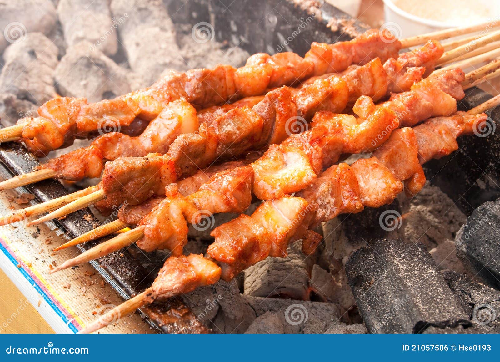 Grilling meat stock photo. Image of flame, color, cuisine - 21057506